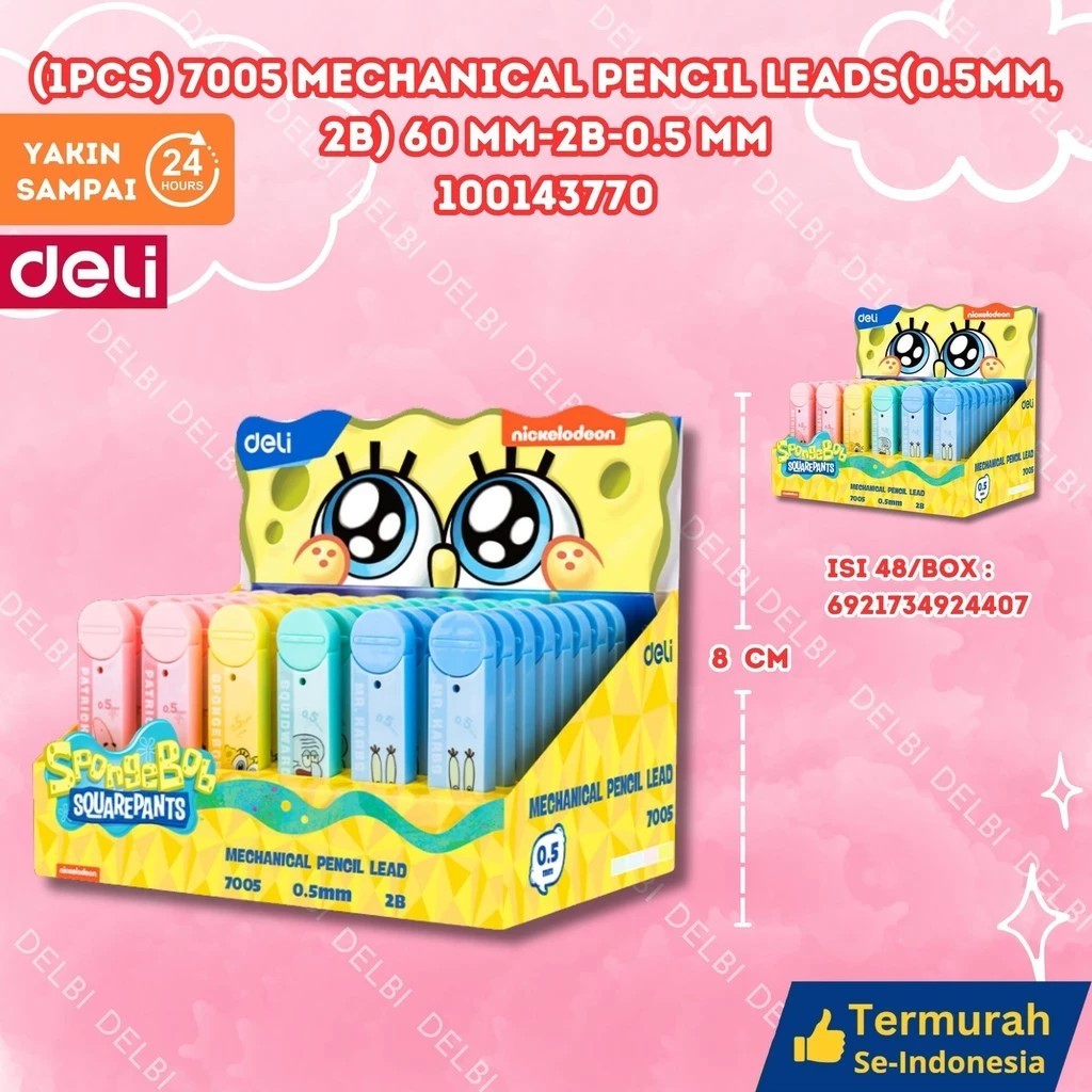 DELI ไส้ดินสอกด 2B | ดินสอกด 2B รีฟิล | (1PCS) 7005 MECHANICAL PENCIL LEADS (0,5MM ,2B) 60MM ...