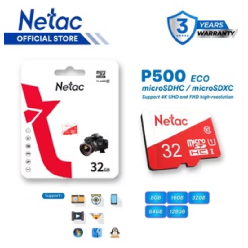 ร้านค้าอย่างเป็นทางการของ Netac - Netac MicroSD P500 ECO MicroSDHC ...