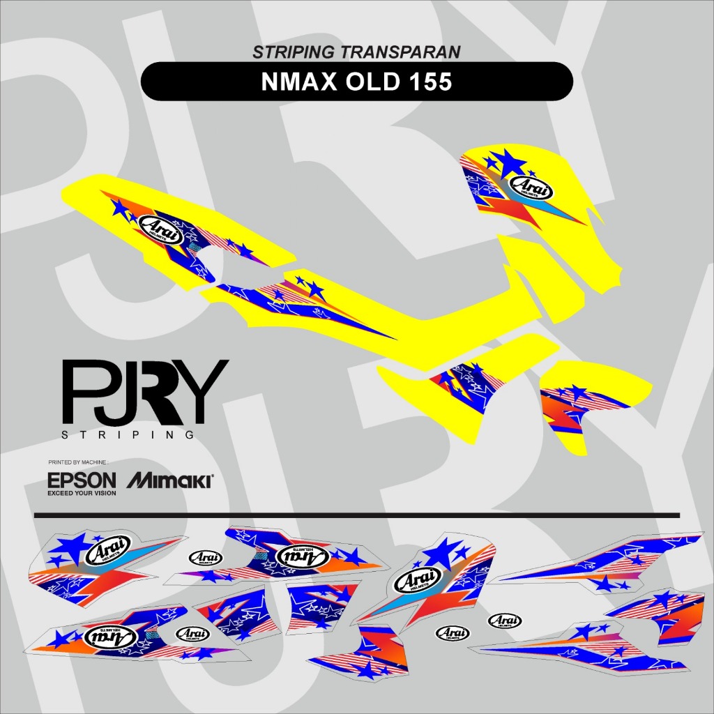 TRANSPARENT STRIPING NMAX เวอร์ชัน OLD 155 ARAI STAR | Shopee Thailand
