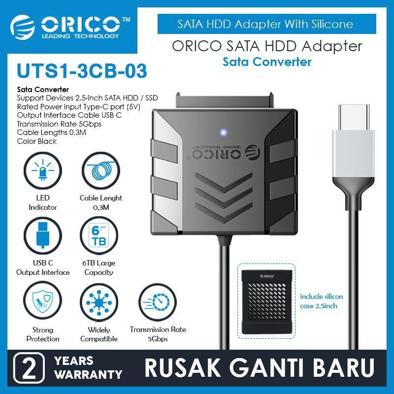 ORICO UTS1-3CB-03 อะแดปเตอร์ SATA HDD ขนาด 2.5 นิ้วพร้อมฝาครอบซิลิโคน ...