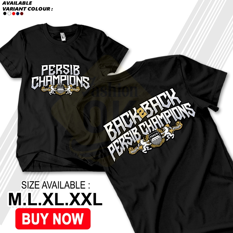 Persib Bandung BACK 2 BACK CHAMPION เสื้อยืด 2025 ล่าสุด Cool แขนสั้น ...