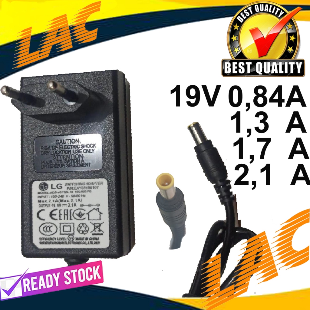 LG 19V 1.6A 19V 1.7A LCD TV Monitor อะแดปเตอร์ LG 19V 0.84A-2.1A TVLED Monitor Charger | Shopee ...