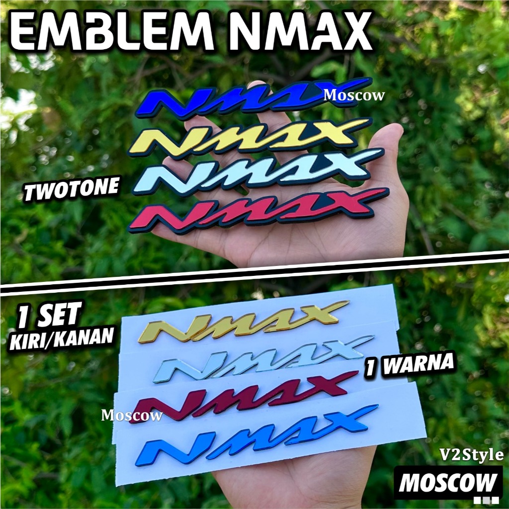 MERAH NMAX EMBLEM 2PCS JAPANESE 3D N MAX นูนโลโก้ ACRYLIC STICKER / N ...