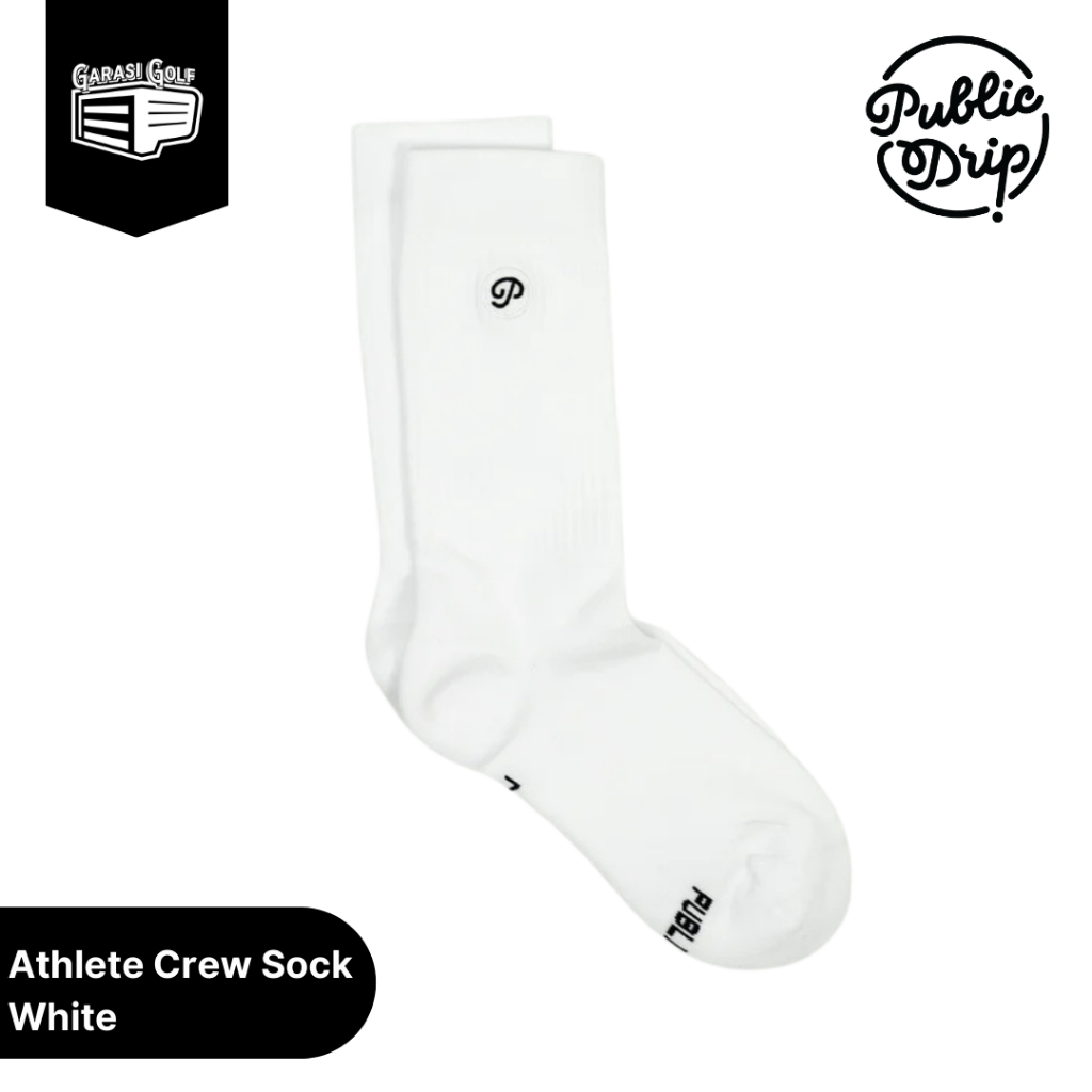 PUBLIC DRIP Athlete Crew Sock สีขาว - ถุงเท้ากีฬาเทนนิสผู้ชาย Padel | Shopee Thailand