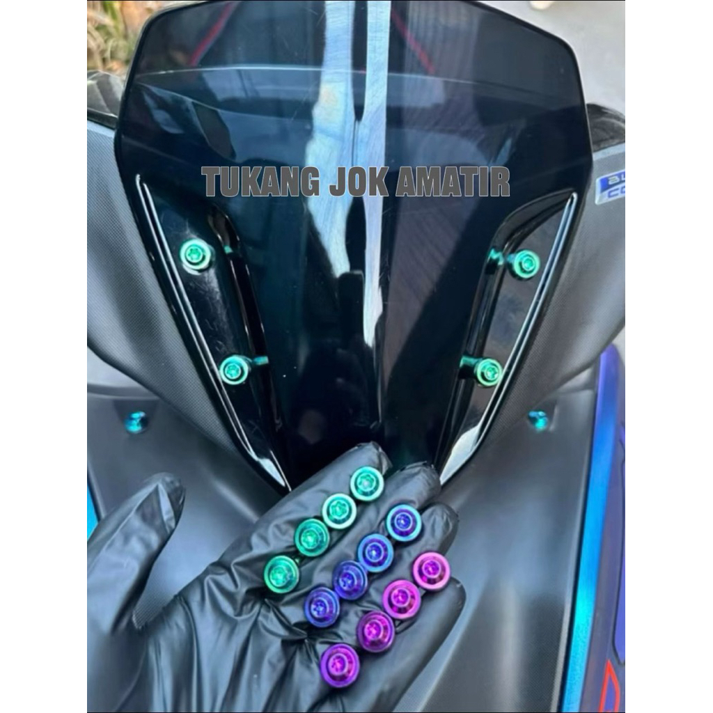 (ชุด 4 ชิ้น) Aerox Nmax Visor Titanium Bolts Original Titanium Vietnam ...