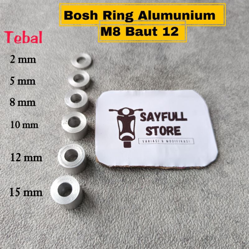 Bosh แหวนอลูมิเนียม Dural M8 Bolt 12 Pnp กลองเกียร์ Universal รถจักรยานยนต์ Underbone Caliper ...