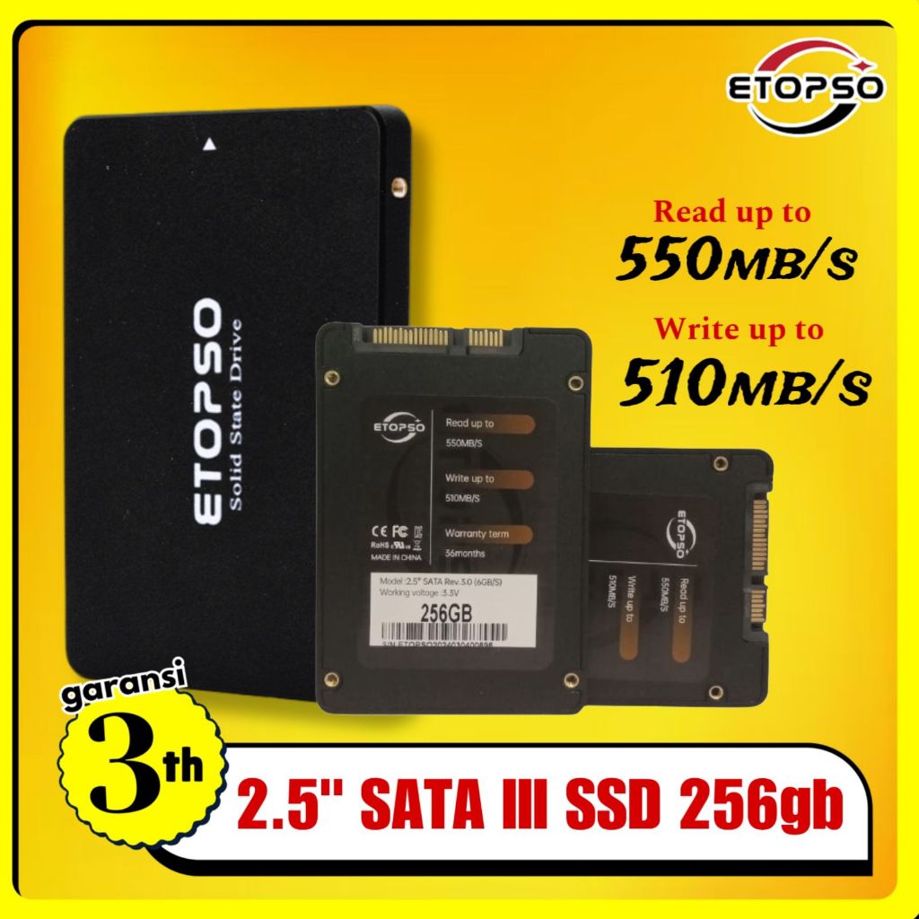 Etopso SSD SATA 256GB รีเซ็ตใหม่ | Shopee Thailand
