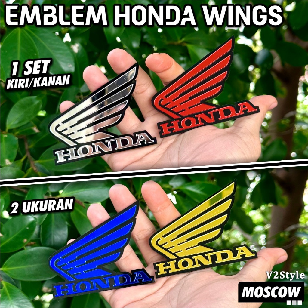 2 ชิ้น Honda Wing Emblem 3D นูนโลโก้ Honda motor อุปกรณ์เสริม Honda ปีก ...