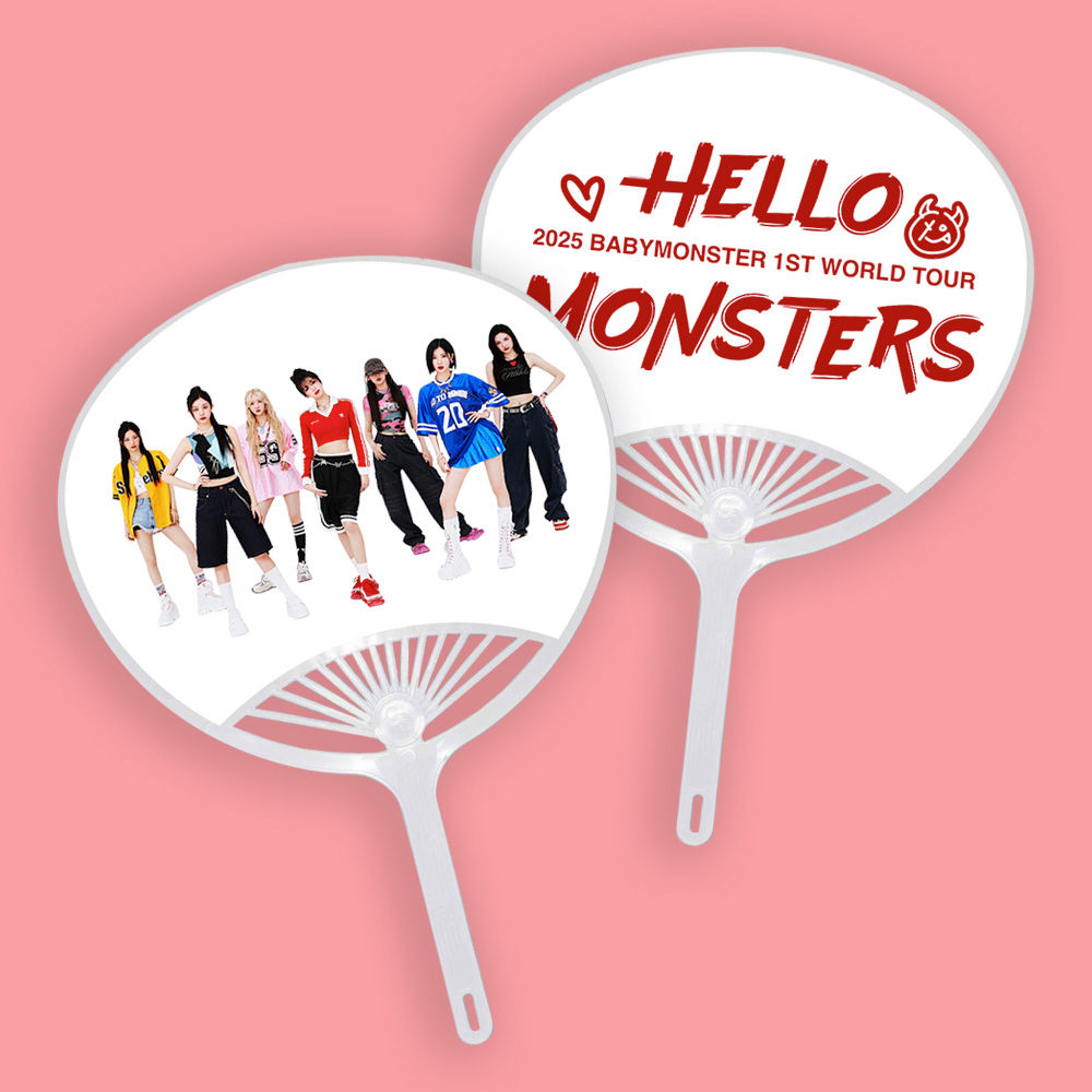 Baby monster fan helo monsters world tour 2025 พัดลมเปลือกหอย | Shopee ...