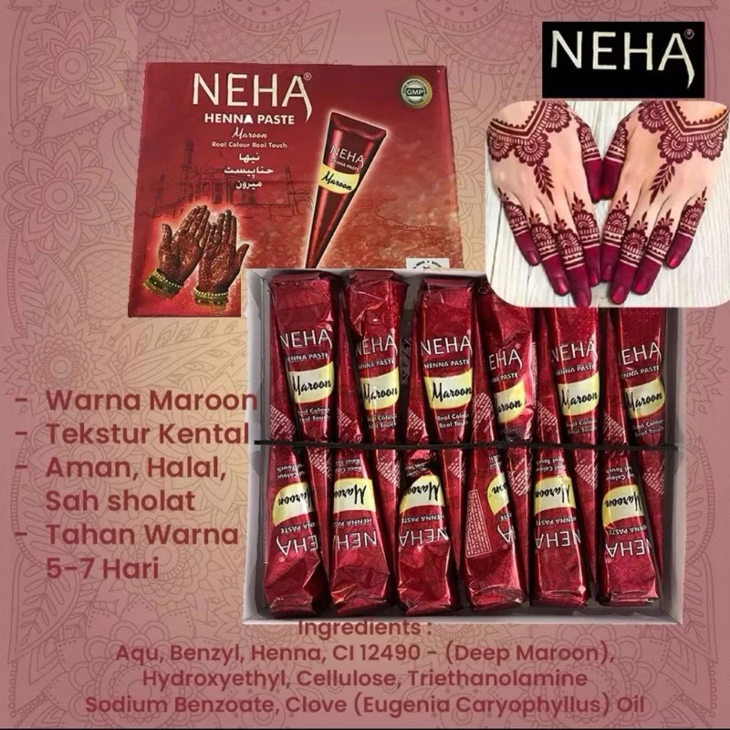 Neha HENNA PASTE HAND HENNA HALAL 100% SAFE TO PRAYER - NEHA BOYFRIEND ...
