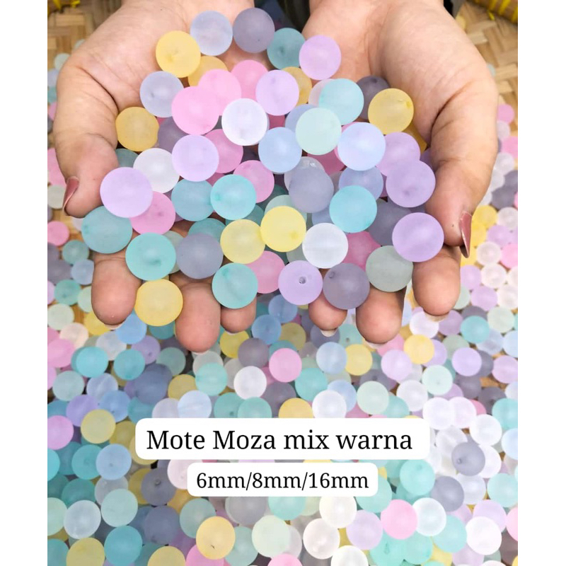 ลูกปัด Moza ROUND คละสี 6mm 8mm 16mm doff ice mote diy premium | Shopee ...