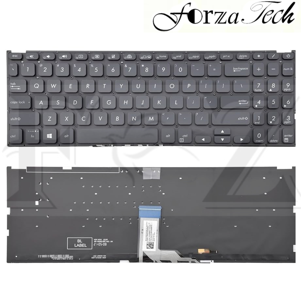 Hitam แป้นพิมพ์แล็ปท็อป Asus M509 M509b M509ba ExpertBook X516 X516cda ...