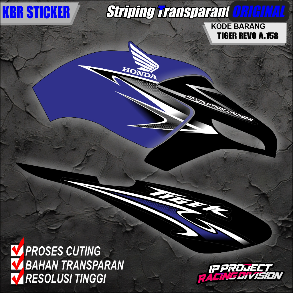 Honda TIGER REVO 2006-2008 HOLOGRAM และ TRANSPARENT MOTORCYCLE STRIPING ...
