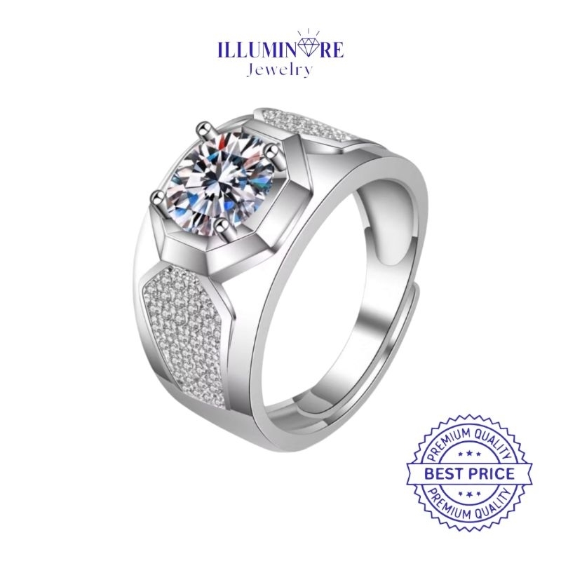 Illuminare-(ต้นฉบับ 100%) MS-RG68 Lab Create Diamond Silver S925 Platinum Plating GRA Certified ...