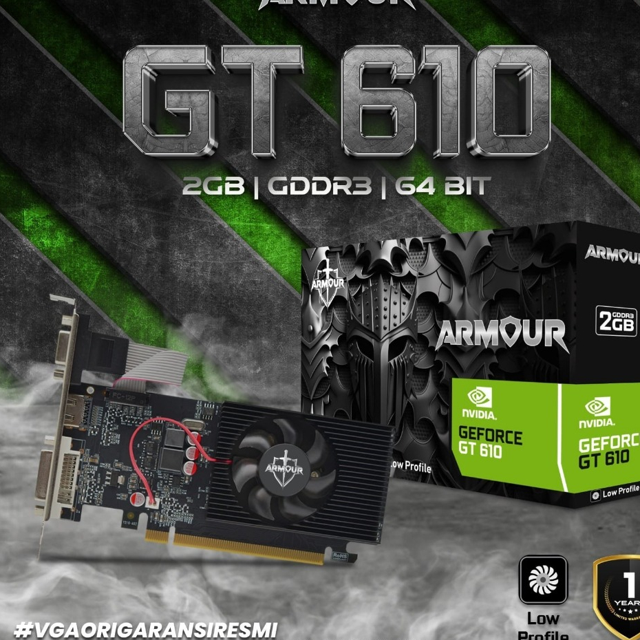VGA Armor GT 610 LP 2GB DDR3 64 BIT gt610 2 gb ddr 3 64bit | Shopee Thailand