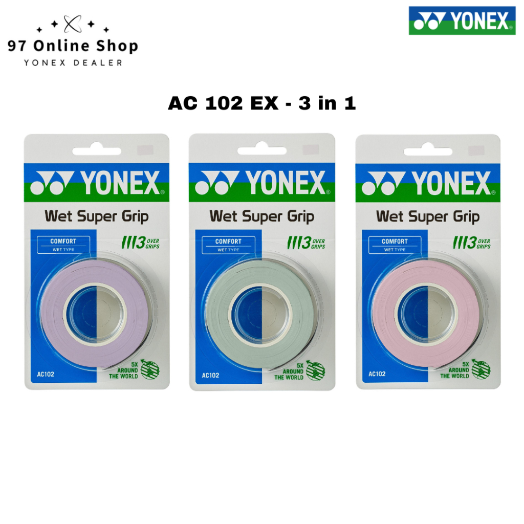 Yonex Racket Grip AC102 / AC 102 / AC 102 EX SUPER GRAP TAPE สีใหม่แบดมินตัน/ไม้เทนนิสยาง Grip ...