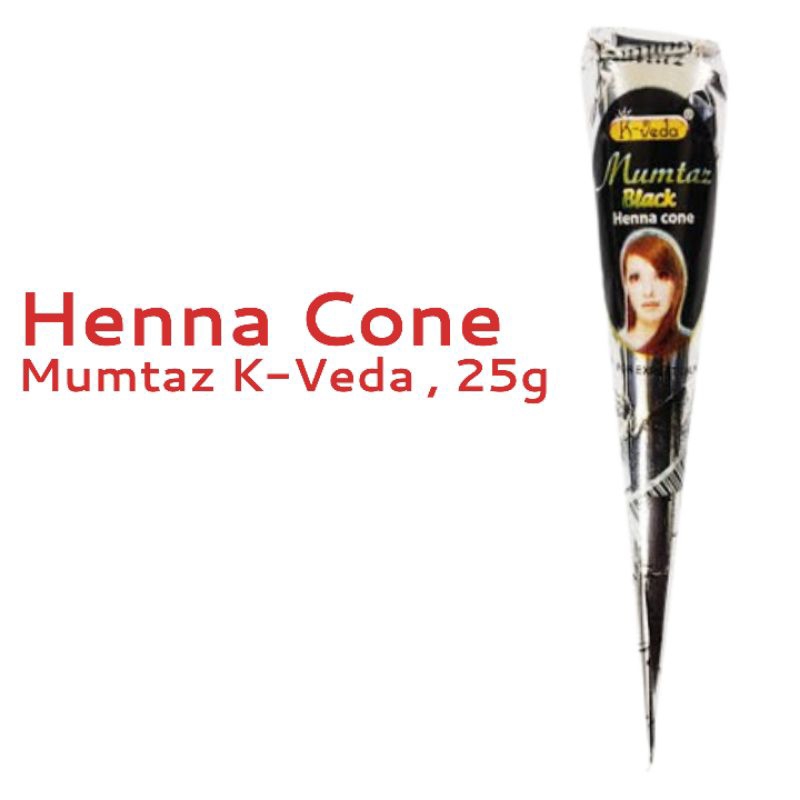 HITAM Henna Black Cones Mehndi ขนาด 25g Henna K-Veda Mumataz อินเดีย ...