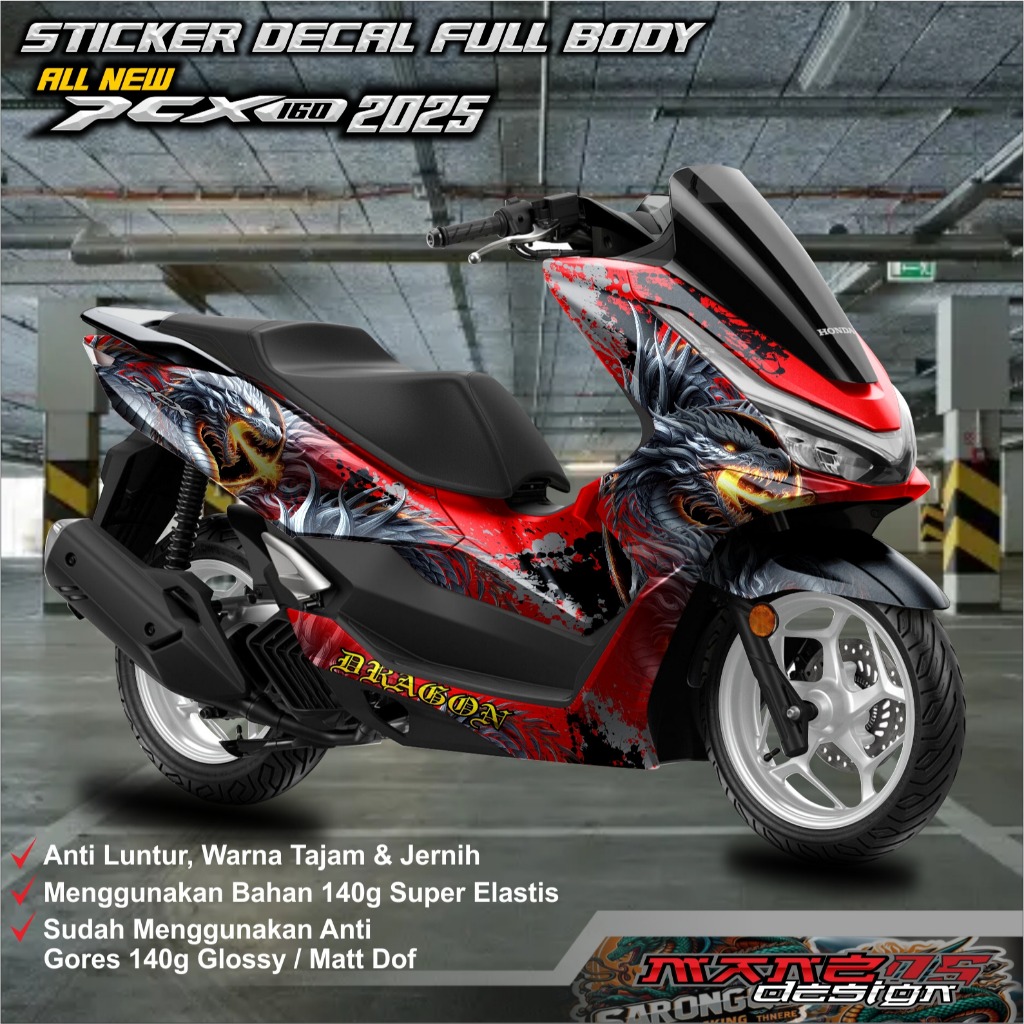 สติ๊กเกอร์รูปลอก Honda New PCX 2025 Roadsync Dragon Animation Motif ...