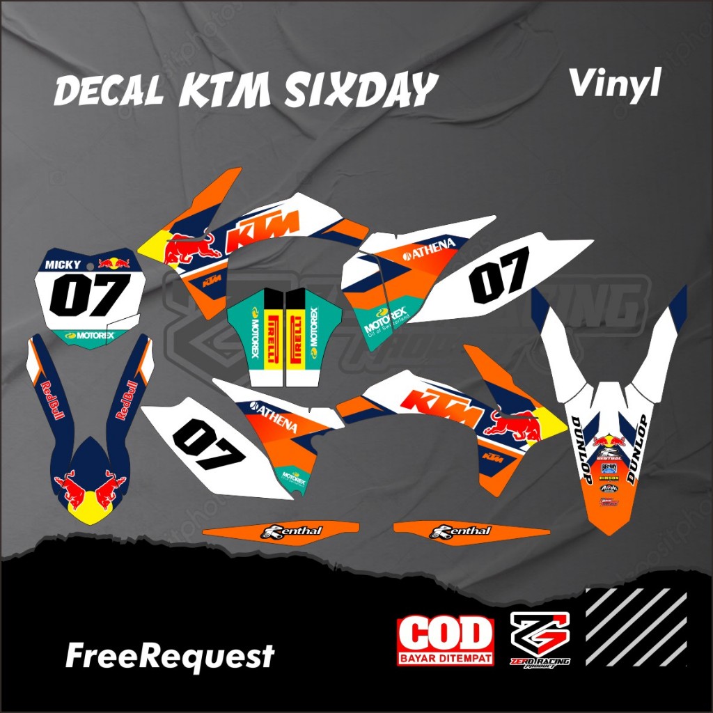 DECAL KTM SIXDAY DECAL KTM 250 KTM 85 สติ๊กเกอร์ร่างกายเต็มรูปแบบ KTM ...