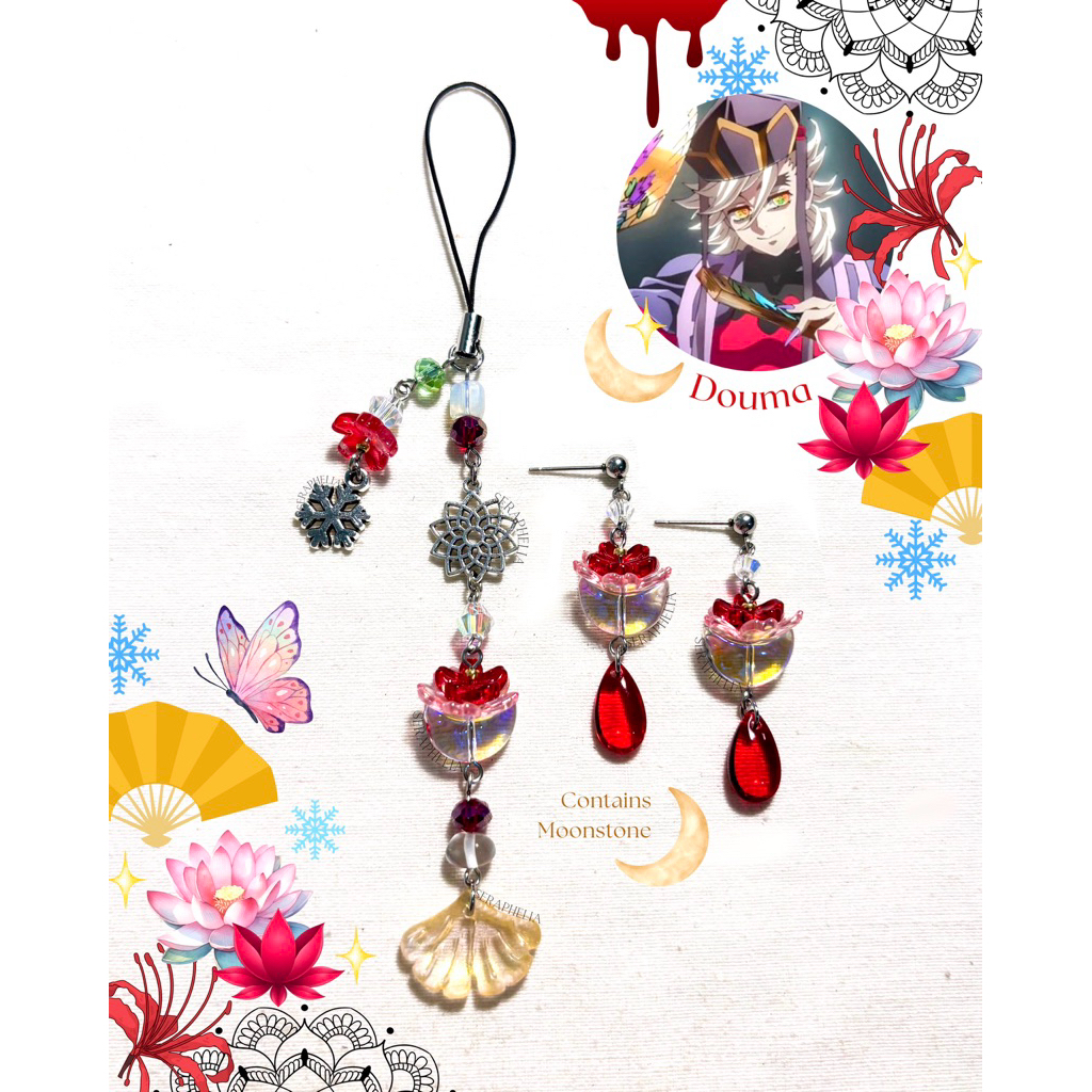 HP GANTUNGAN Douma Phone Charm & ต่างหูแก้ว - Kimetsu no Yaiba - ที่วาง ...