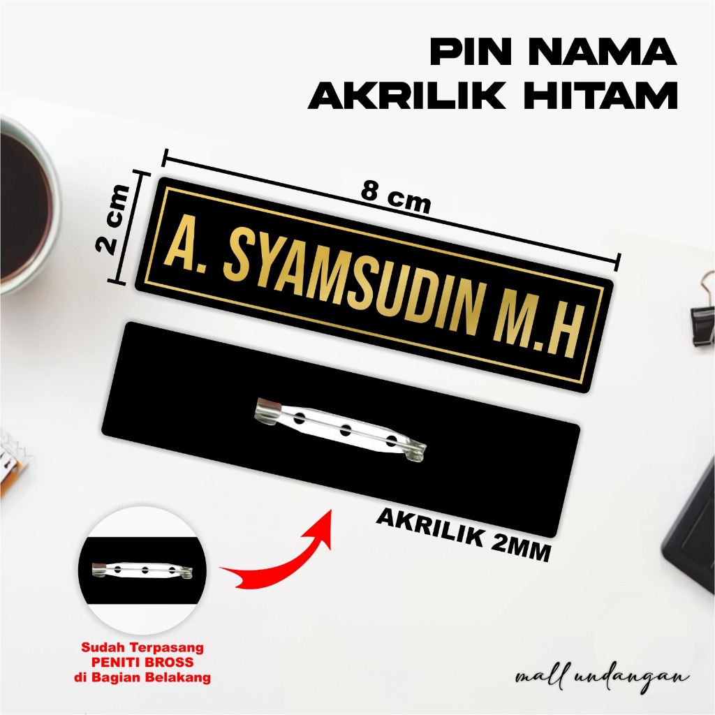 NAMETAG PIN - ACRYLIC NAME PLATE PIN - CUSTOM CHEST NAME TAG - ENGRAVED ...