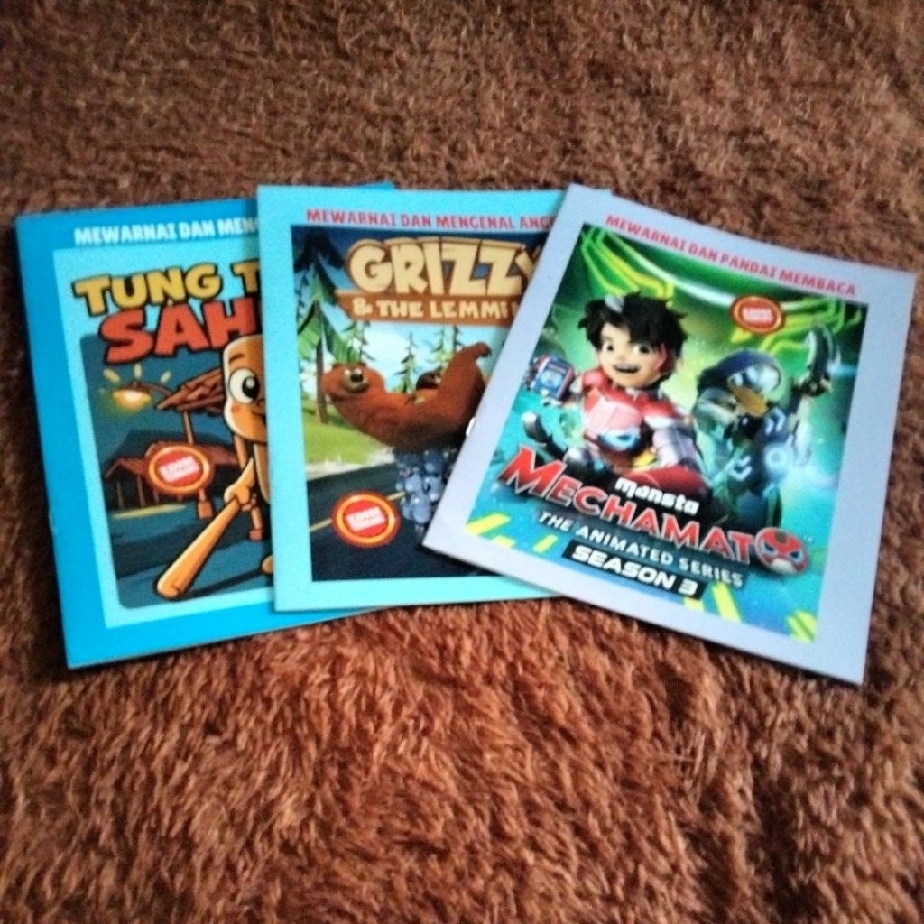 สมุดระบายสี TUNG TUNG SAHUR GRIZZLY MONSTA MECHAMAT | Shopee Thailand