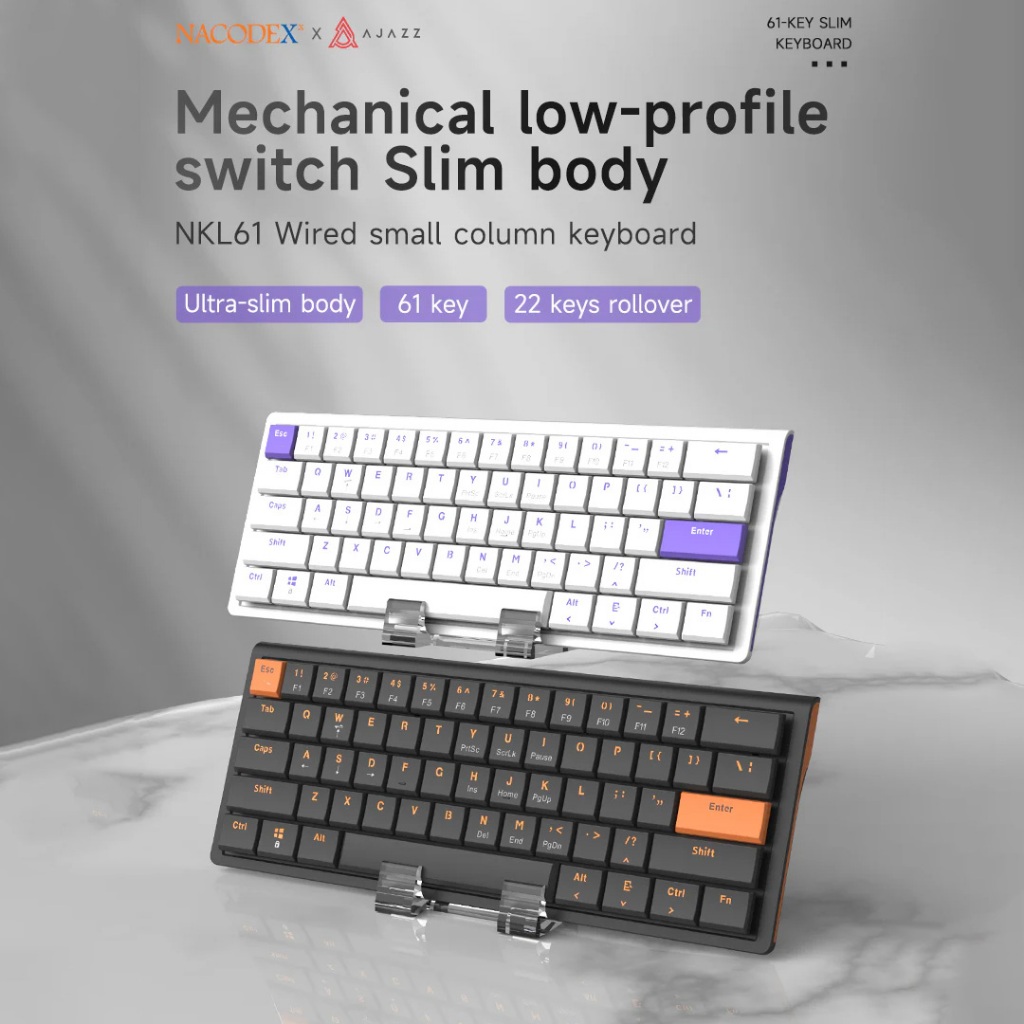Ajazz x Nacodex NKL61 | NKL-61 Low Profile Mechanical Gaming Keyboard ...