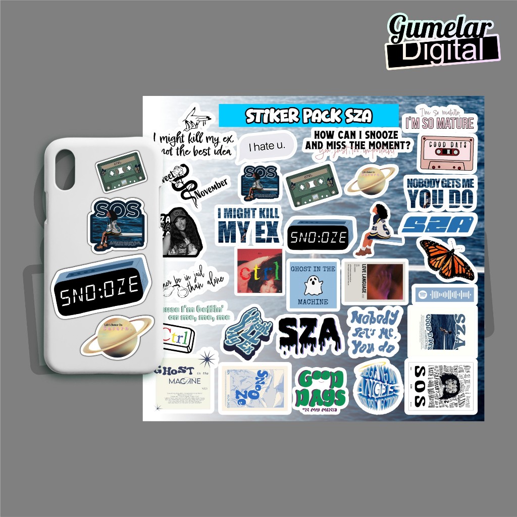 SZA STICKER PACK CONTAINS 32 ชิ้น ALREADY CUT, JUST STICK IT ON ...