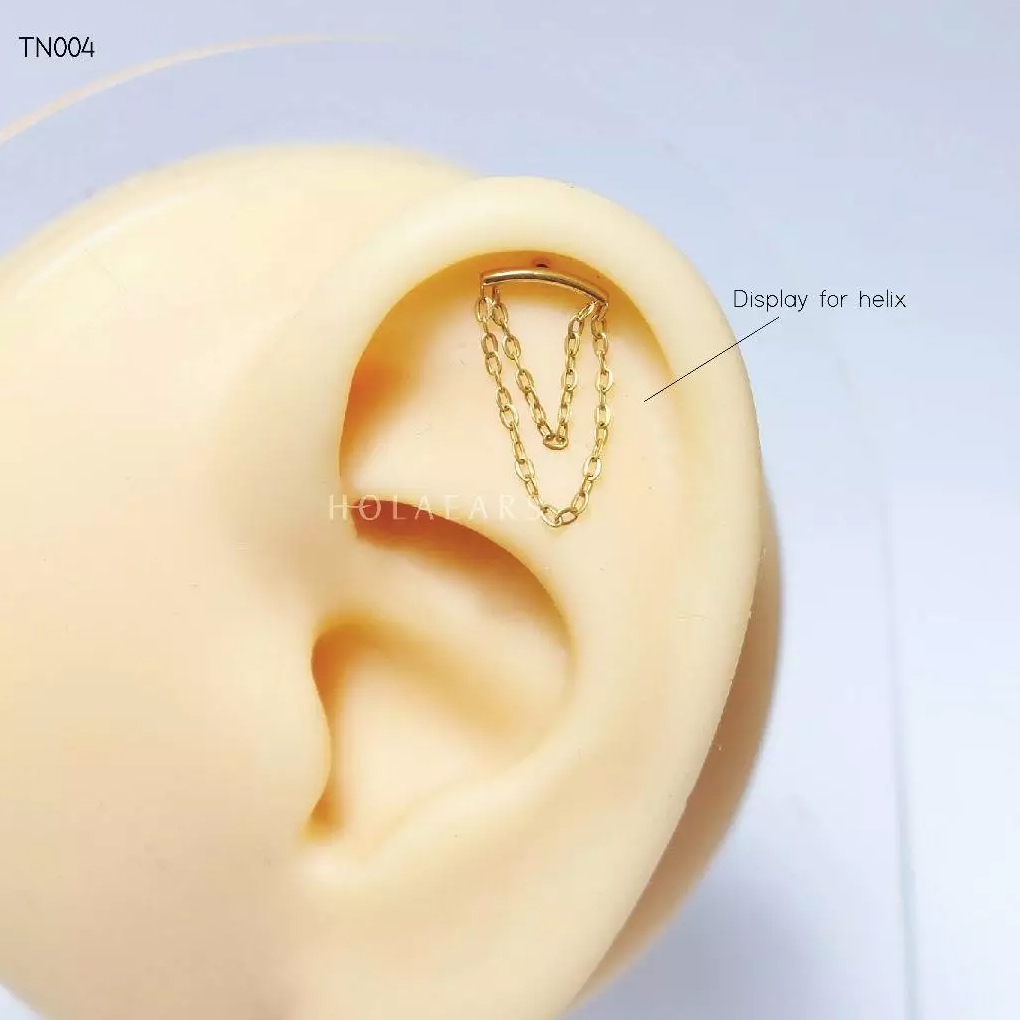 TITANIUM PIERCING ต่างหู TN05 FLATBACK | HELIX LOBE UPPERLOBE TARGUS ...