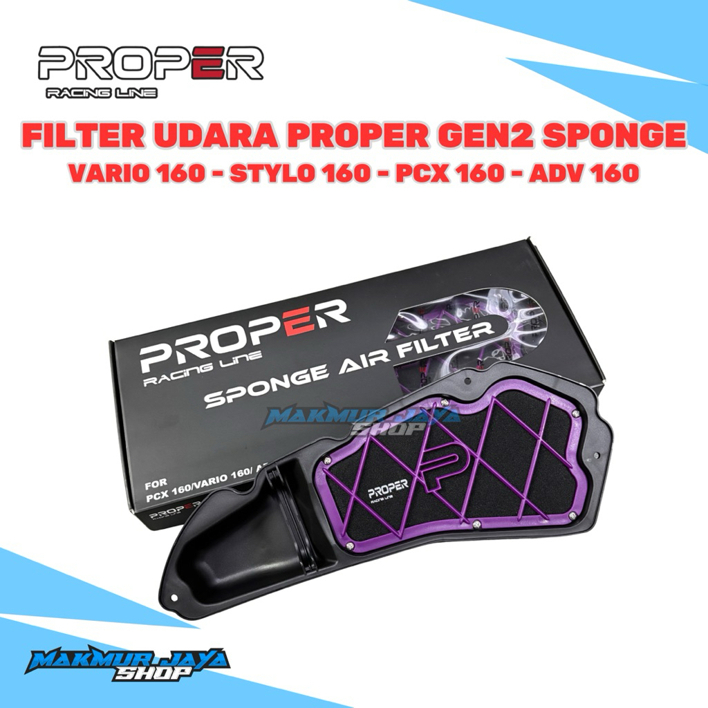 PROPER GEN 2 AIR FILTER SPONGE/FOAM VARIO 160 STYLO PCX ADV 160 PROPER ...