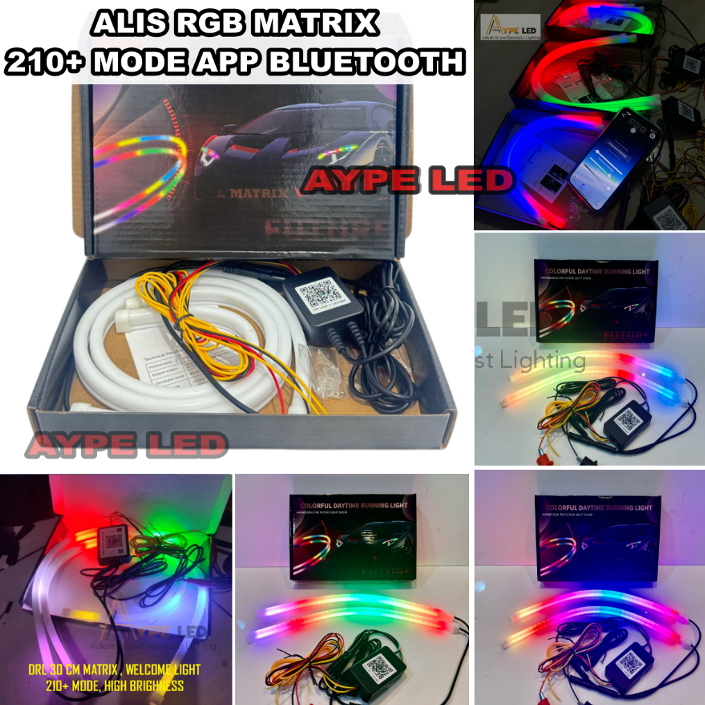 ไฟคิ้ว Drl Matrix 210+, ไฟเลี้ยวและไฟต้อนรับ, คิ้วมอเตอร์ไซค์ Rgb, แอพ ...