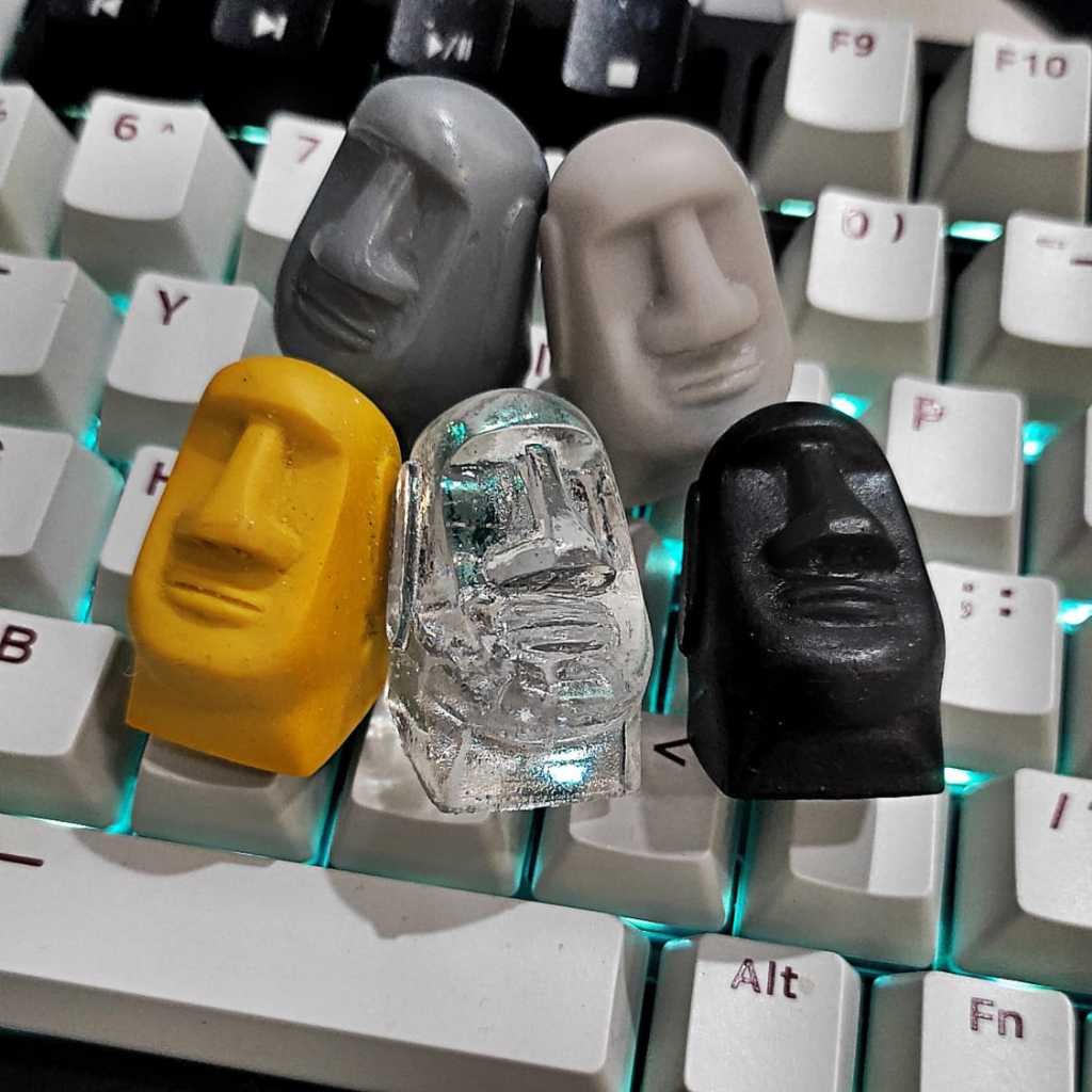 Aesthetic Mechanical Keyboard Artisan Keycaps พร้อมตัวอักษร MOAI ...