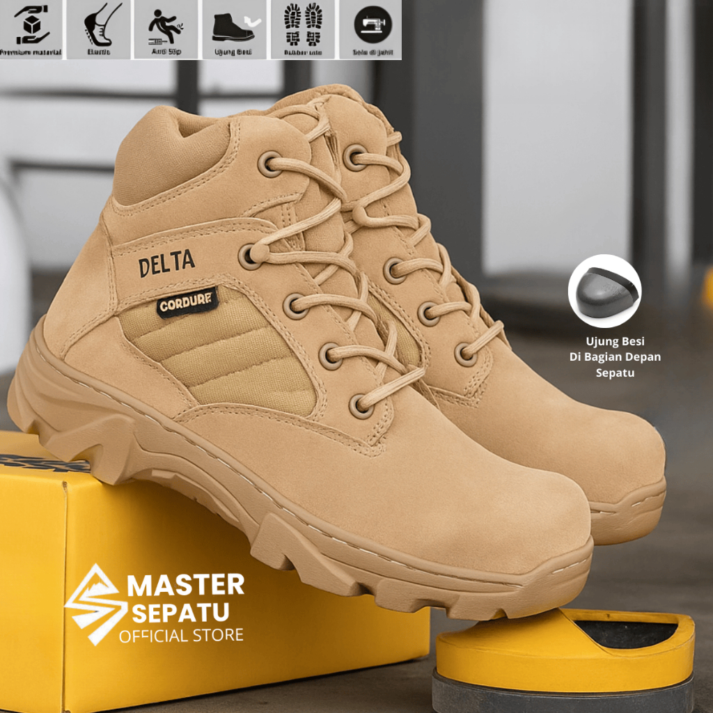 รองเท้าเซฟตี้ผู้ชาย Delta Steel Toe Safety Boots Short-DeltaHigh Mens ...