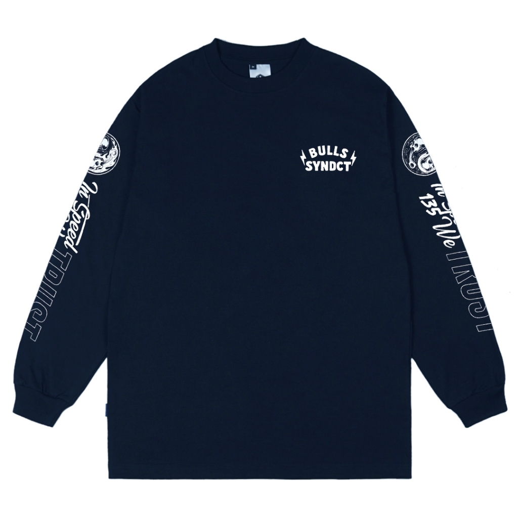 เสื้อแขนยาว BULLS SYNDICATE | เสื้อยืดแขนยาว Ortua Navy | Shopee Thailand