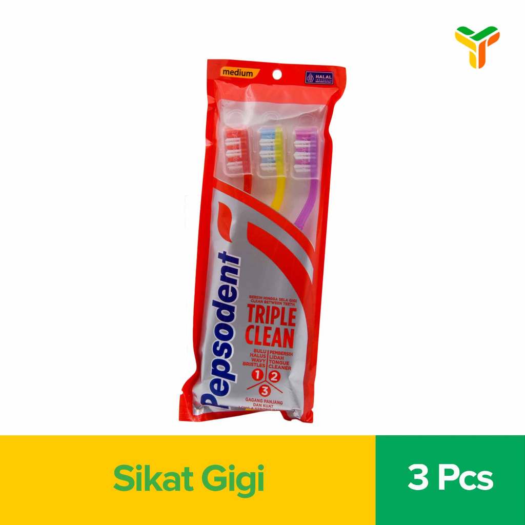 แปรงสีฟัน Pepsodent Triple Clean M 3S | Shopee Thailand