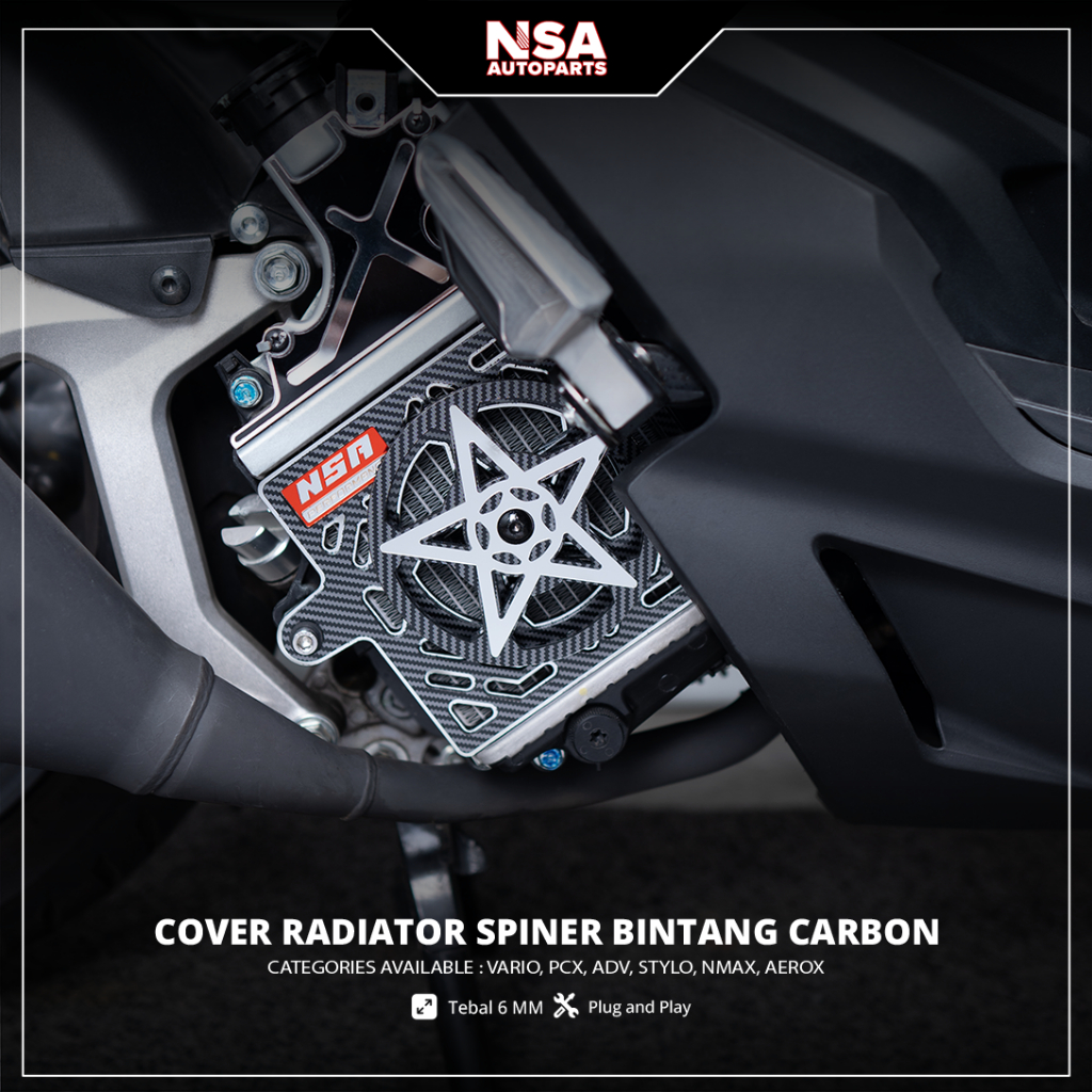 CARBON SERIES STAR SPINNER RADIATOR COVER VARIO PCX NMAX AEROX ADV LEXI ...