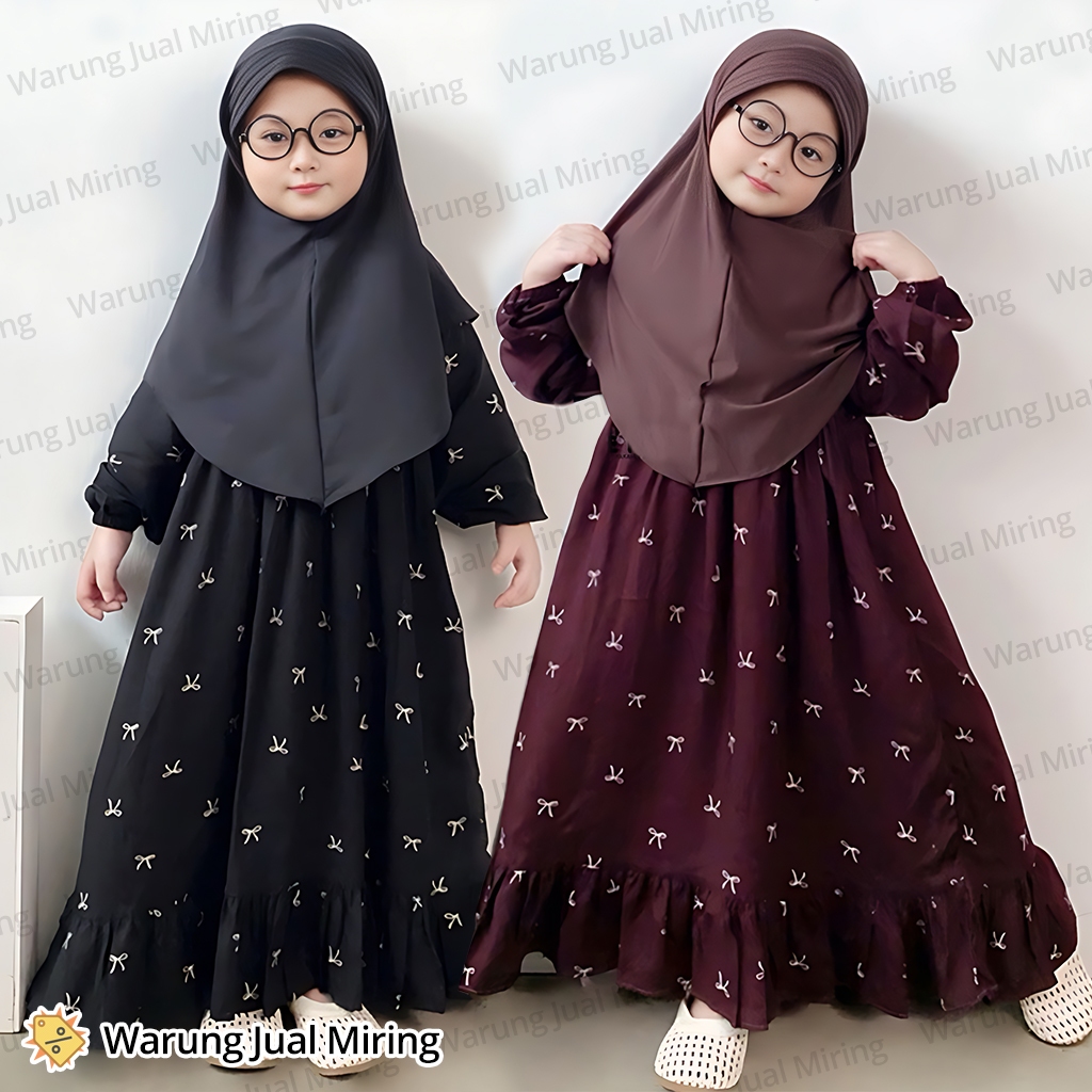 Rayon Girls Gamis Dress Viral Motif 2-12 ปีชุดมุสลิมสําหรับสาววัยอนุบาล ...