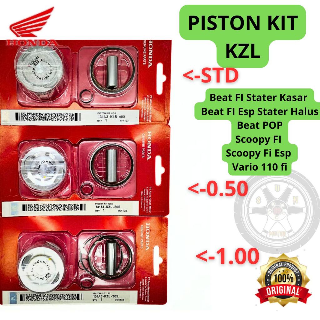 PISTON ชุด KZL ต้นฉบับ 100% AM BEAT FI ESP SMOOTH ROUGH STARTER, BEAT ...