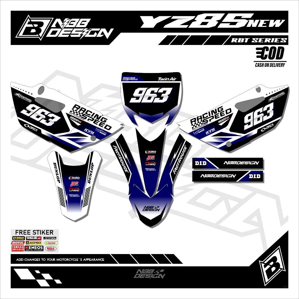 YZ 85 ใหม่ Decal สติกเกอร์ - YZ 85 NEW KX85 GTX85 BEBEK MODIF Striping ...