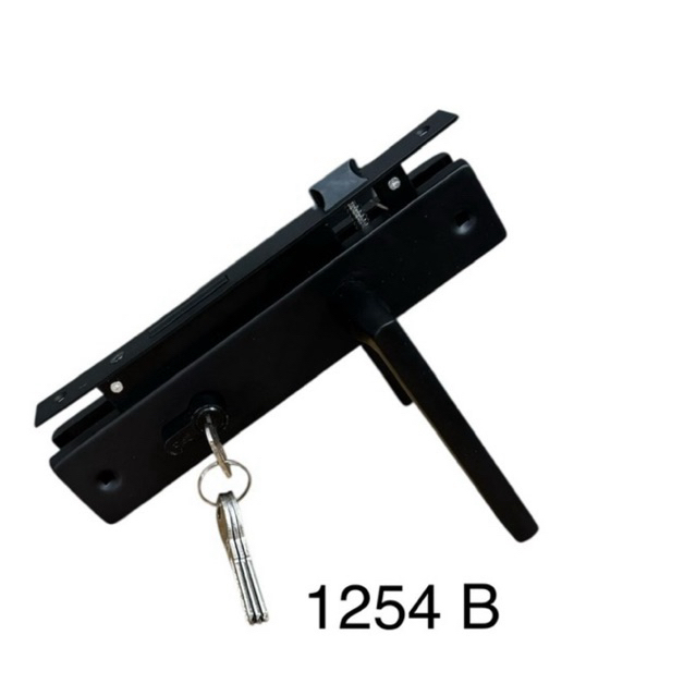 แพคเกจมือจับประตู จานสแตนเลส LOCK HANDLE 1254 สีดํา + MORTISE LOCK BODY ...