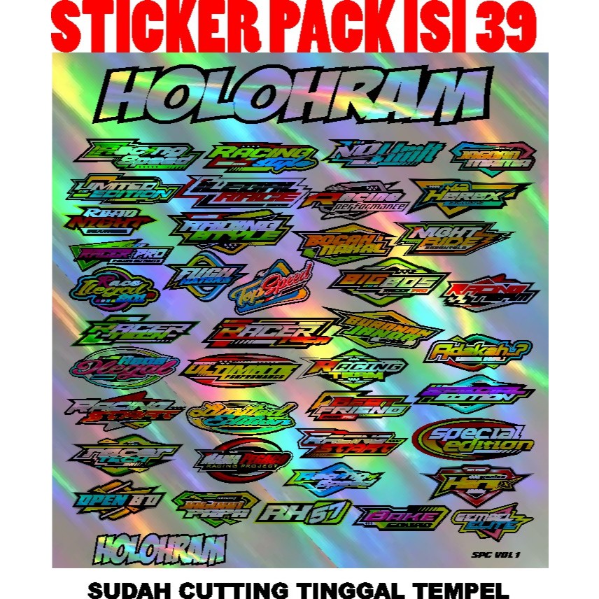 ใหม่ล่าสุด 36 ชิ้น STICKER PACK RACING VINYL HOLOGRAM RAINBOW STICKER ...