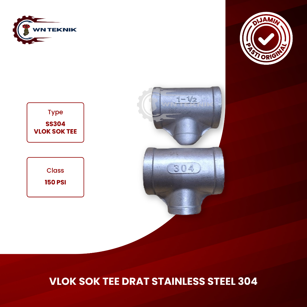 VLOK SOK TEE สแตนเลส 304 อ่านขนาด 1 1/2" นิ้ว x 1"INCH | Shopee Thailand