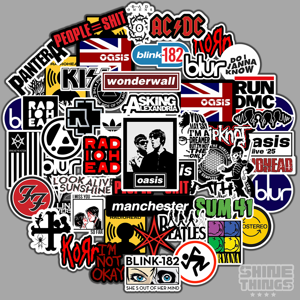 OASIS BMTH RADIOHEAD SLIPKNOT MCR THE BEATLES BAND SERIES STICKER PACK ...