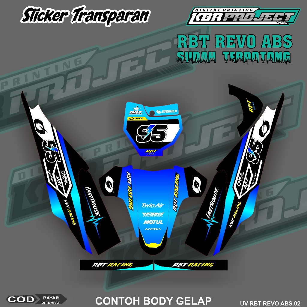RBT/GTX REVO ABS Variation สติกเกอร์ล่าสุด RBT Striping RBT ดัดแปลงเป็ด ...