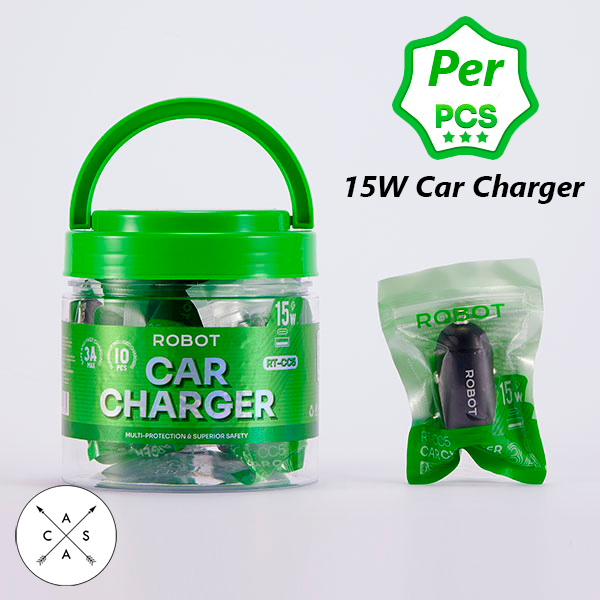(Per PCS) ROBOT RT-CC5 Car Charger 15W 3A Max Metal Mini Small Size ...