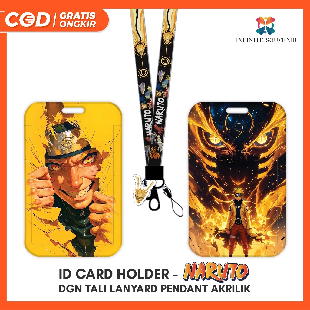 [N003] Naruto / Name Tag ID Card Holder Pikachu พร้อมเชือกเส้นเล็กจี้อะ ...