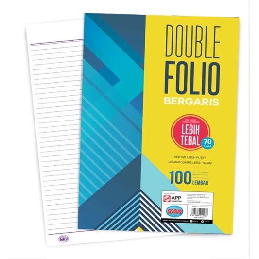 [1 แพ็ค] DOUBLE FOLIO LINE PAPER WORK 100 200LBR F4 LINE PAPER SINAR ...