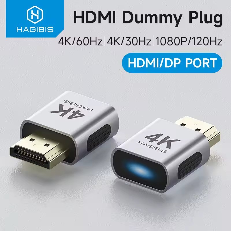 Hagibis 4K HDMI Dummy Plug DisplayPort EDID Emulator Plug Headless ...