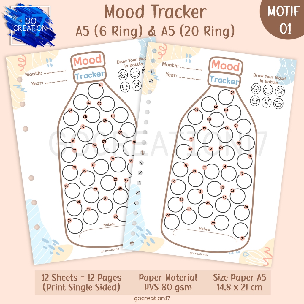 กระดาษวางแผน A5 Mood Tracker Binder พรีเมี่ยม | Shopee Thailand
