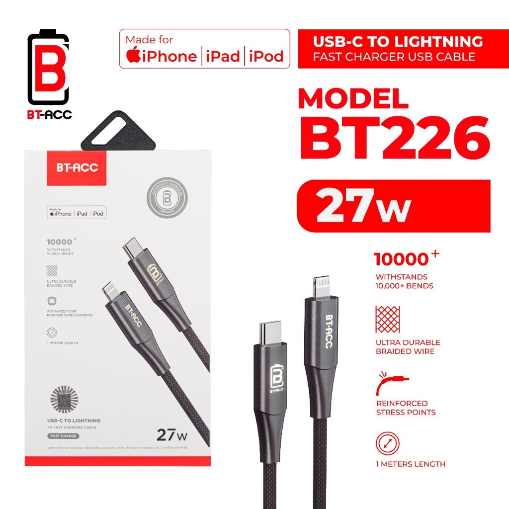 GS - BT ACC สายเคเบิลข้อมูล USB-C เป็น Lightning 27W ชาร์จเร็วสุด ...